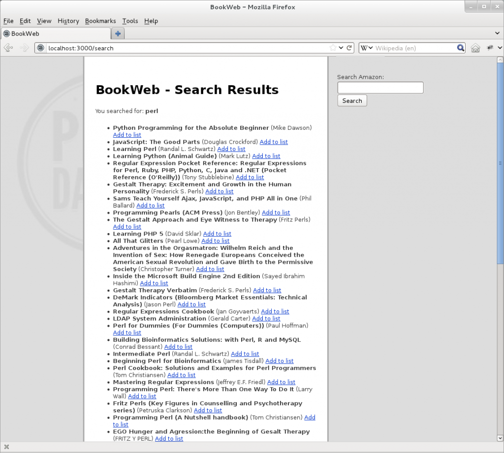 Adding to Our Web App - Perl Hacks